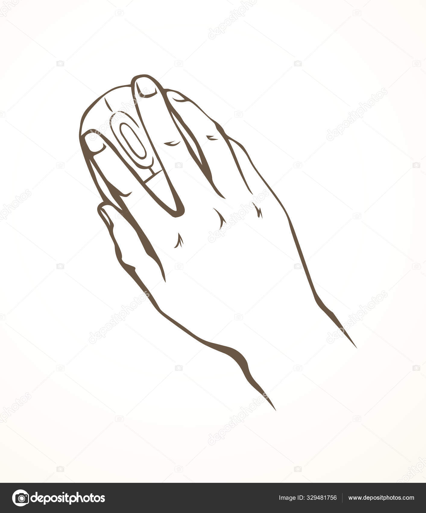 Hand on the mouse. Vector drawing ⬇ Vector Image by © Marinka | Vector ...