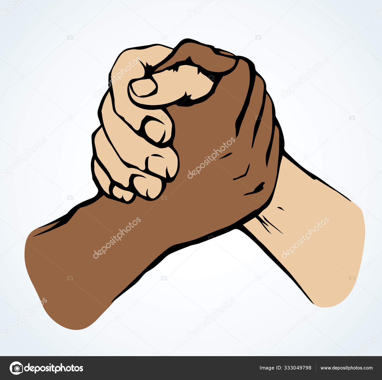 Hand wrestling contest. Vector drawing Stock Vector by ©Marinka 333049798