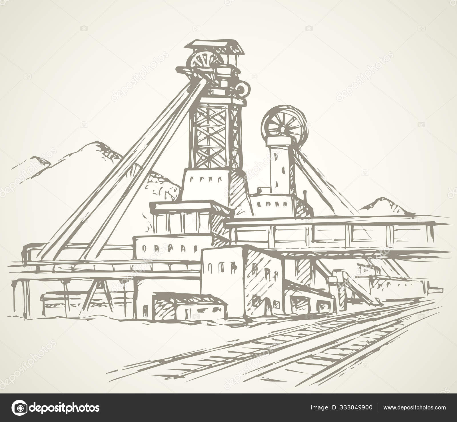 Planta en la mina. Dibujo vectorial vector, gráfico vectorial © Marinka ...