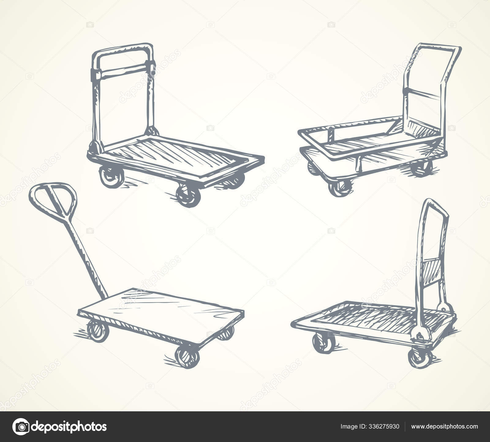 Carrinho do armazém. Desenho vetorial Vetor de stock de ©Marinka 336275930