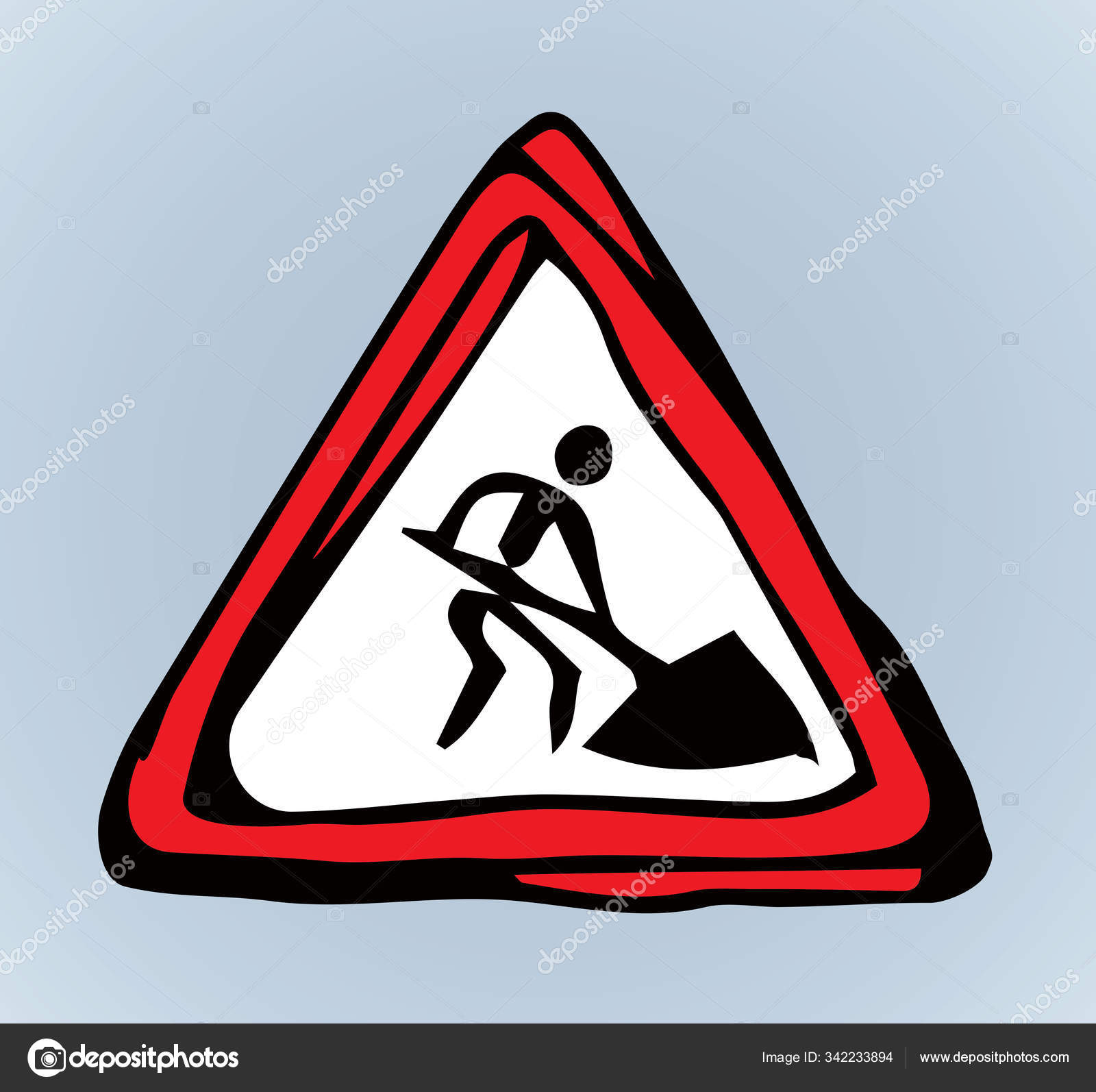 Sign road works. Vector drawing Stock Vector Image by ©Marinka #342233894