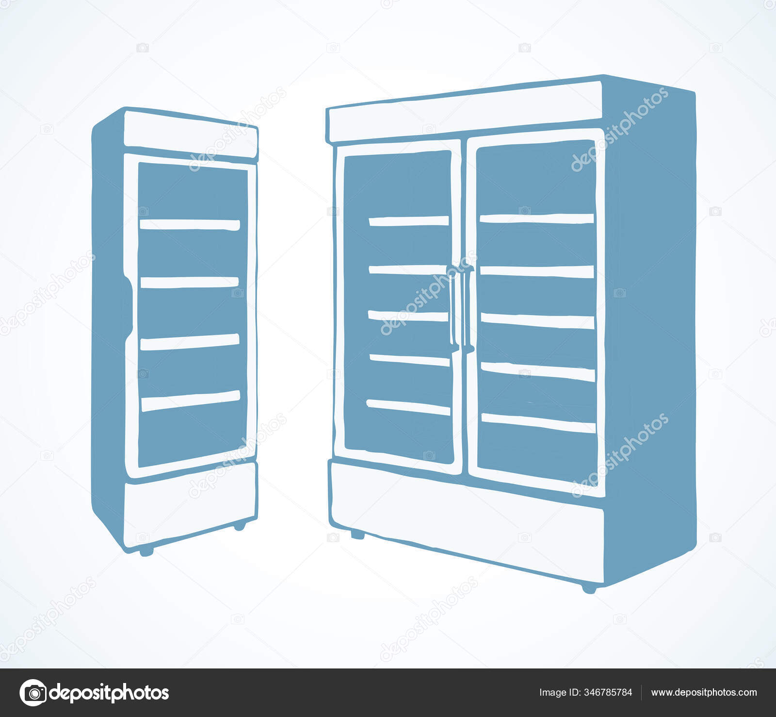 Big Chiller Show Ice Soda Good Case Icebox Stand White Stock Vector ...