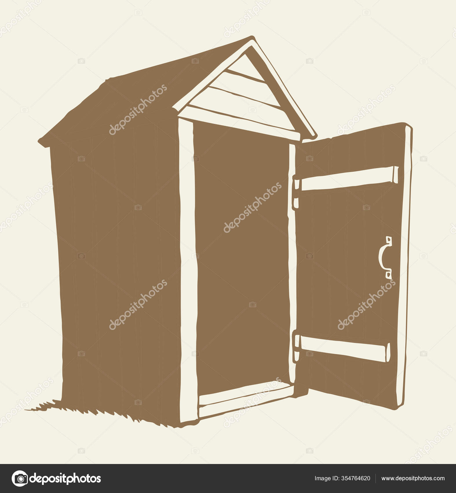 Grunge Small Hillbilly Privy Pee Cubicle Stall Set White Paper Stock ...