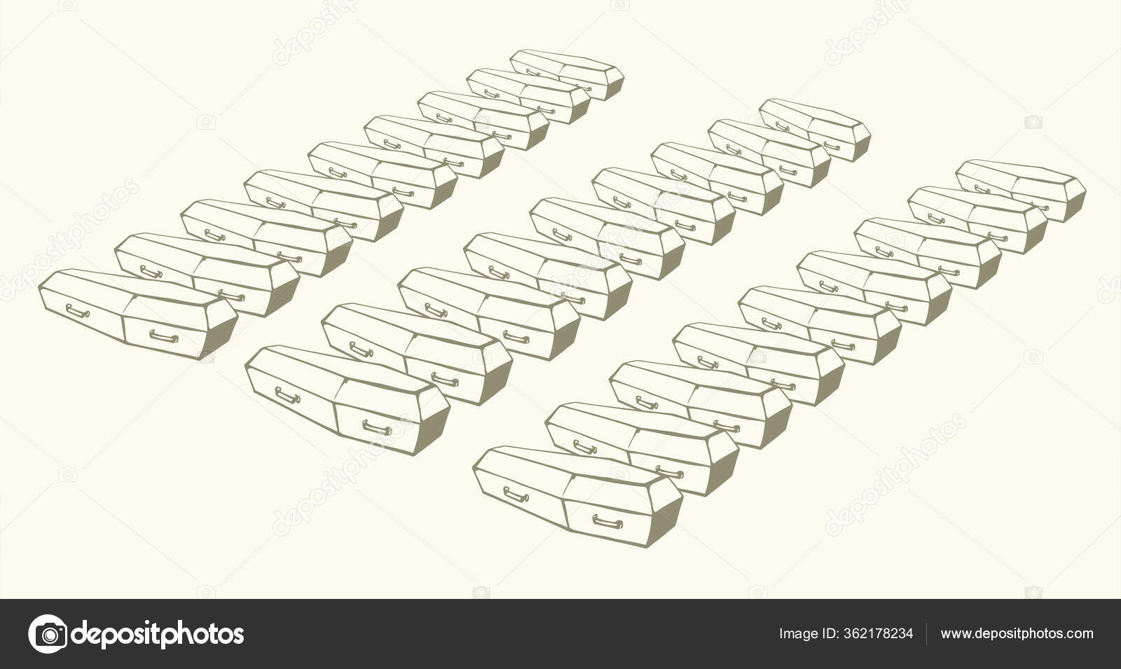 New Morgue Cadaver Black Close Cover Chest Bed Crate White Stock Vector ...