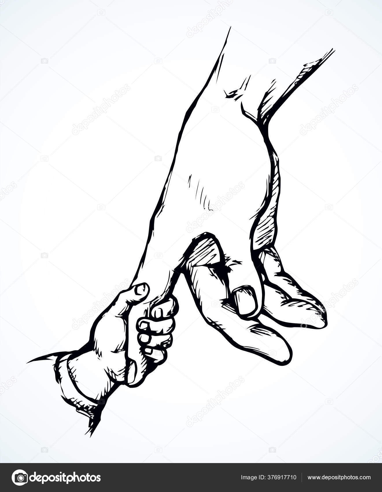 Cute Old Male Dad Body Palm Help Closeup View White Stock Vector Image ...