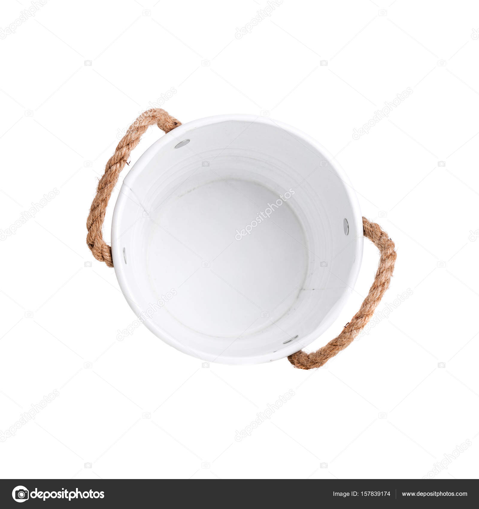 White bucket with rope handles Stock Photo by ©kokimk 157839174
