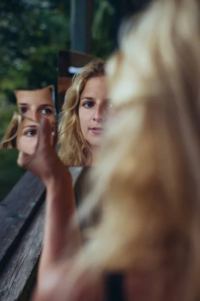 Broken mirror face Stock Photos, Royalty Free Broken mirror face Images ...