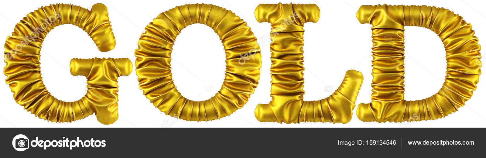 Word gold made from golden fabric — Stock Photo © dimdimich #159134546