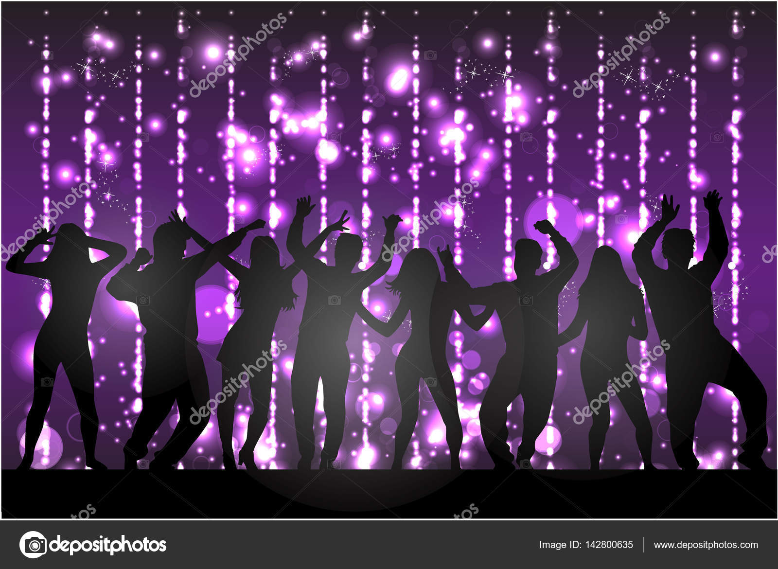 Dancing people silhouettes. Abstract background. Stock Vector by ...