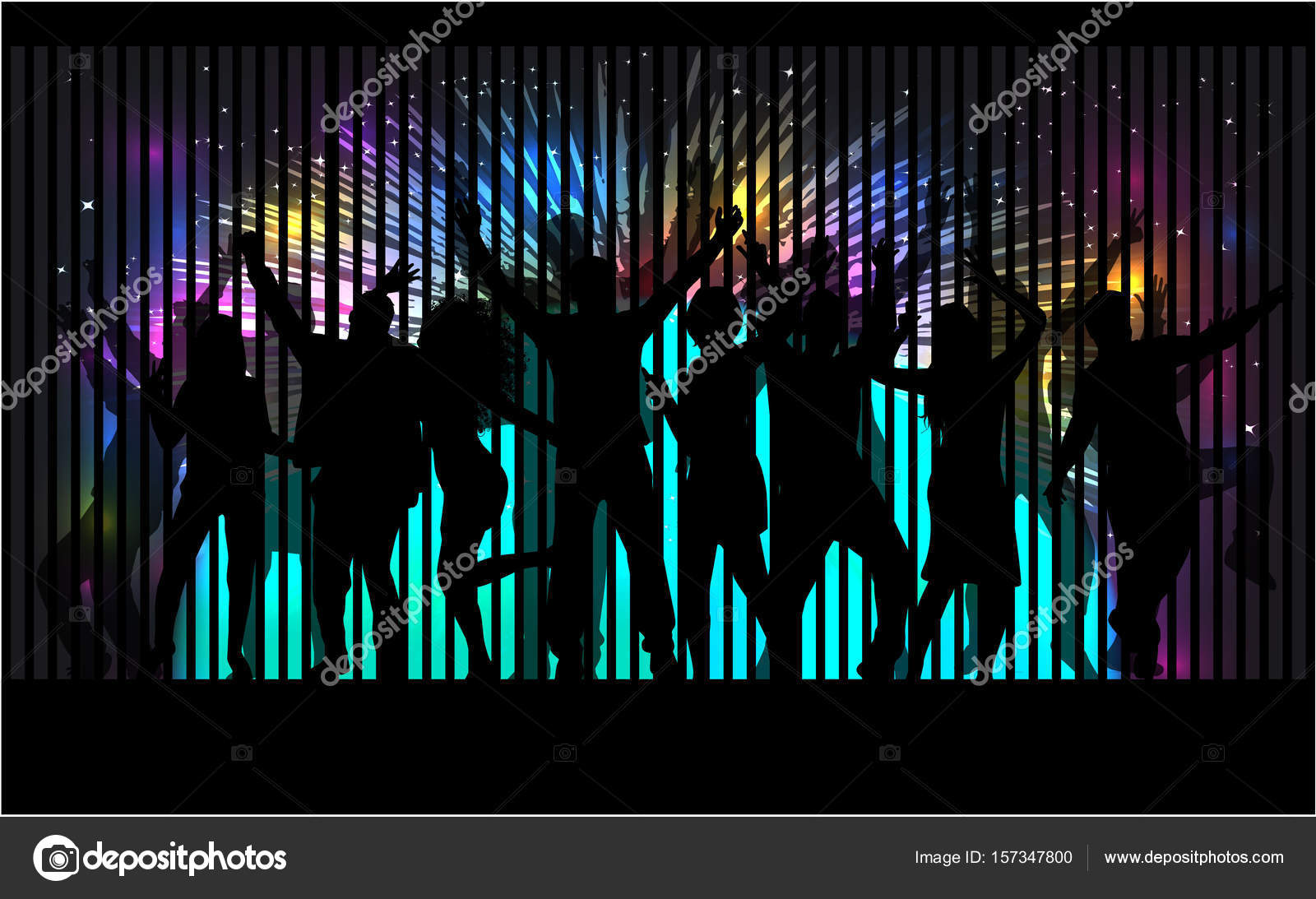 Dancing people silhouettes. Abstract background. Stock Vector by ...