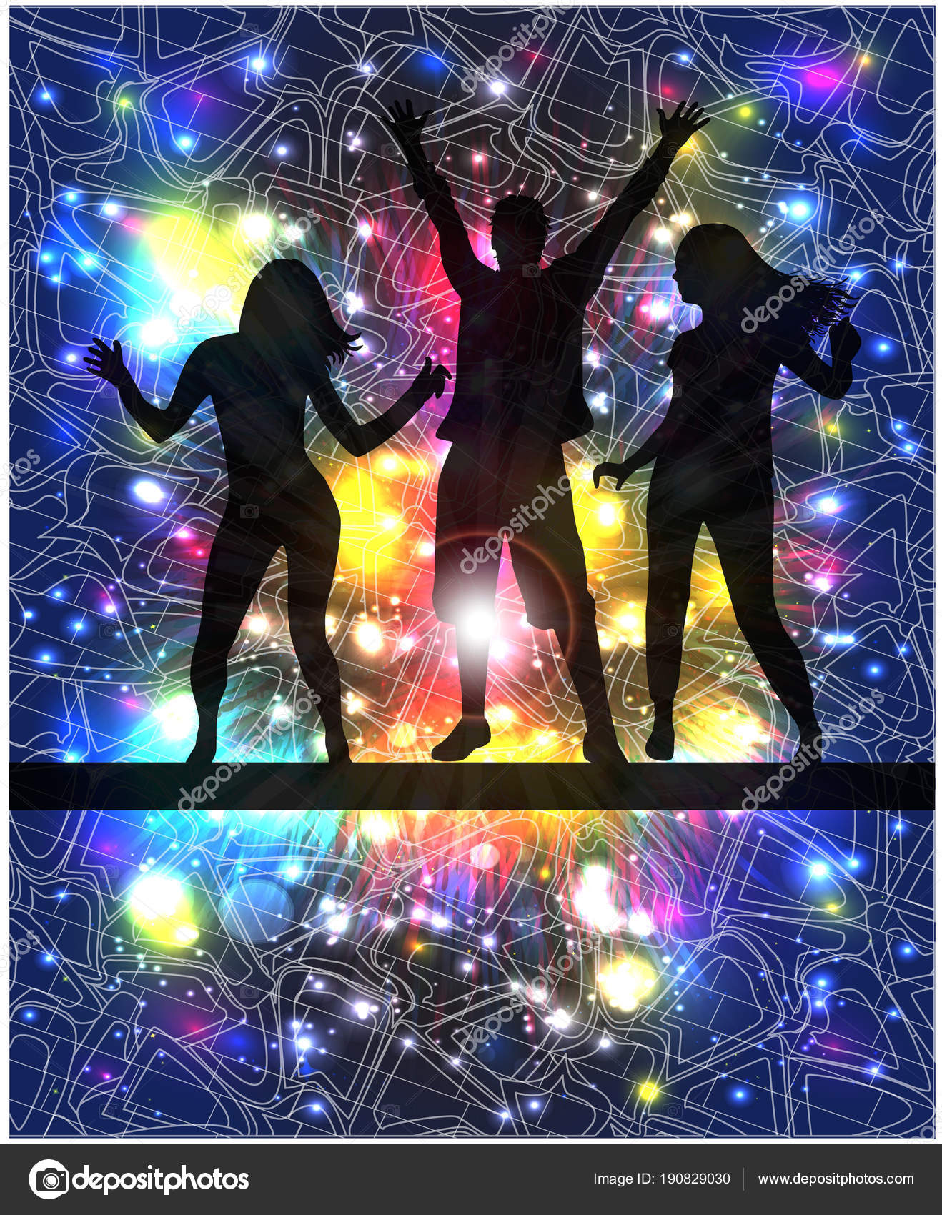 Dancing people silhouettes. Abstract background. Stock Vector by ...