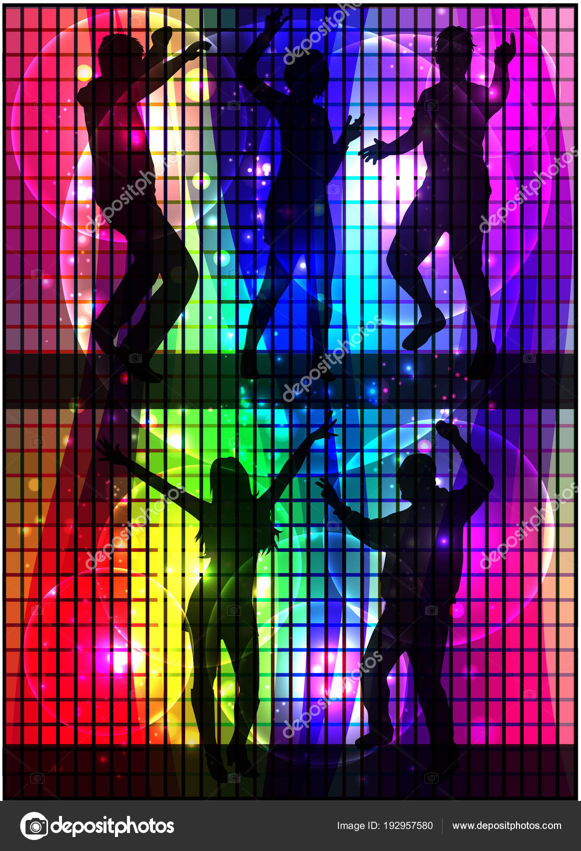 Dancing people silhouettes. Abstract background. Stock Vector by ...