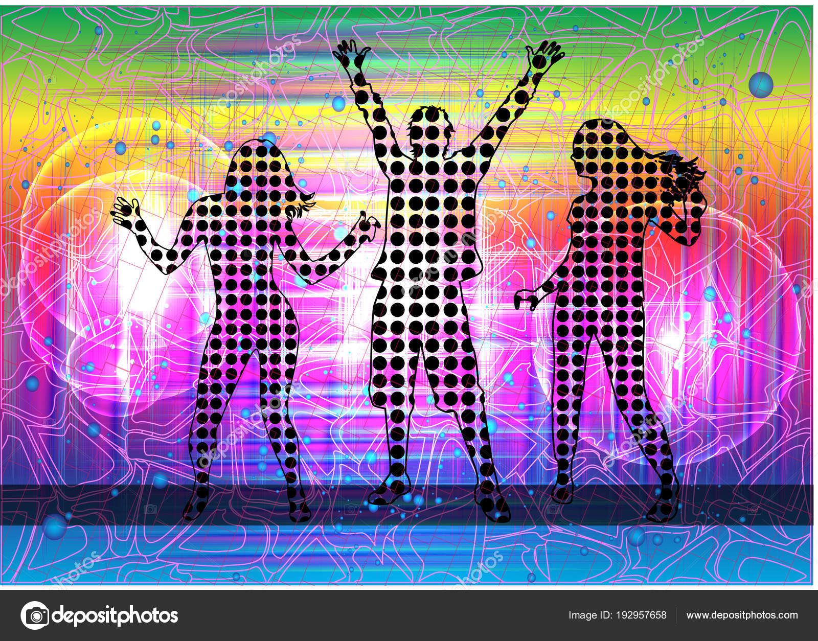 Dancing people silhouettes. Abstract background. Stock Vector by ...