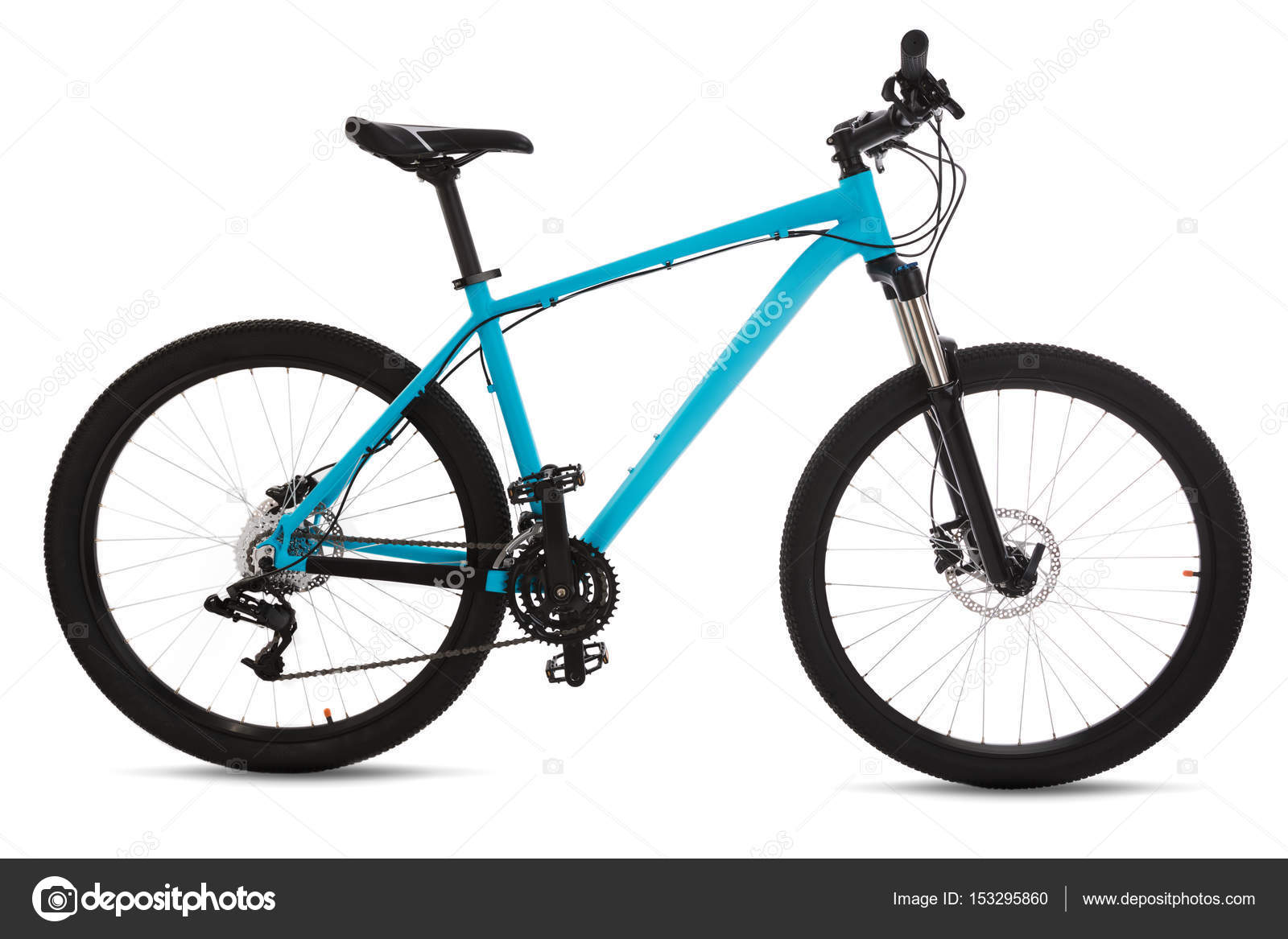 Синий горный велосипед на белом фоне стоковое фото ©valio84sl 153295860