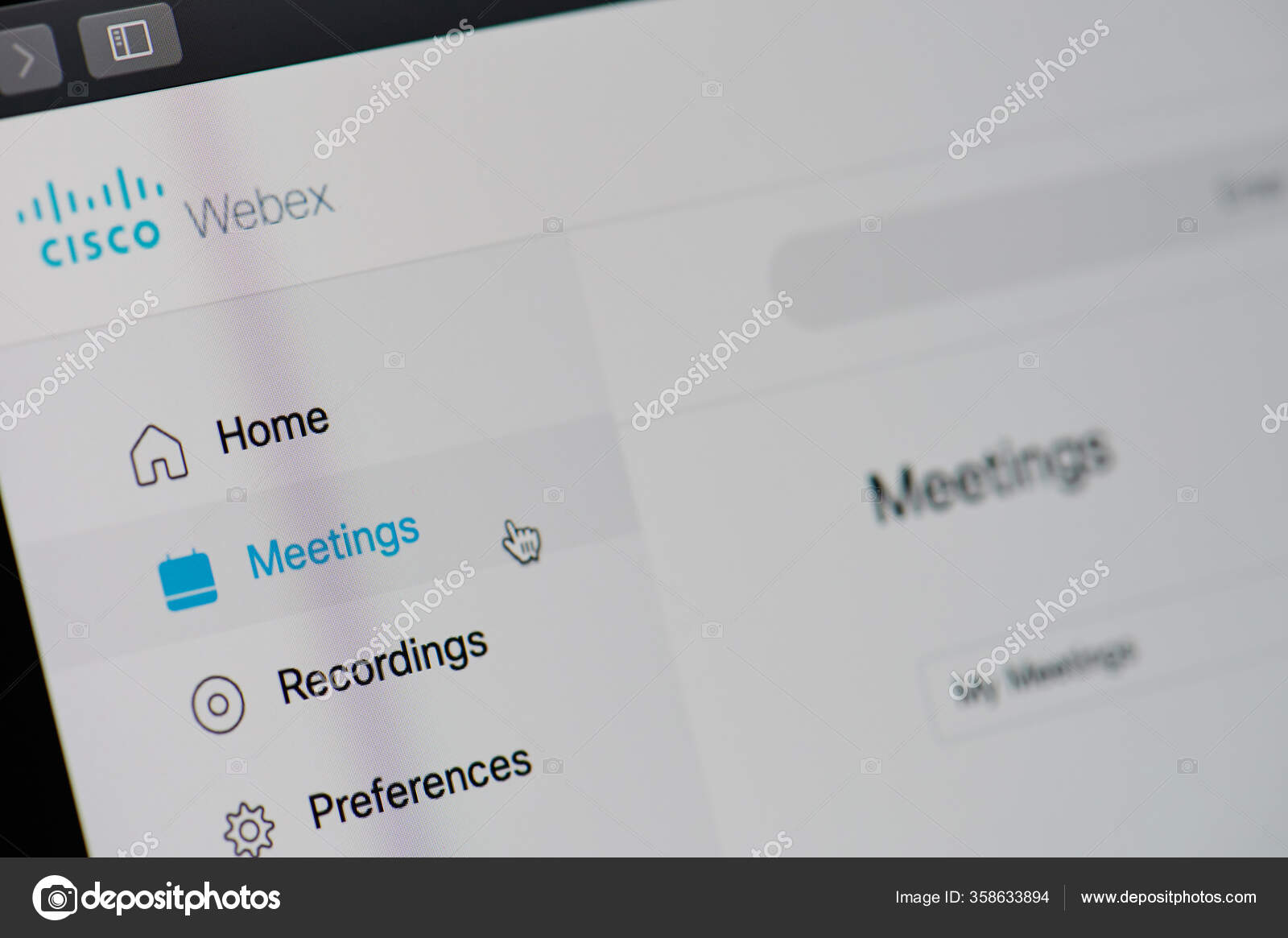 Nueva York Estados Unidos Marzo 2020 Cisco Webex Home Menu — Foto editorial de stock #358633894 ...