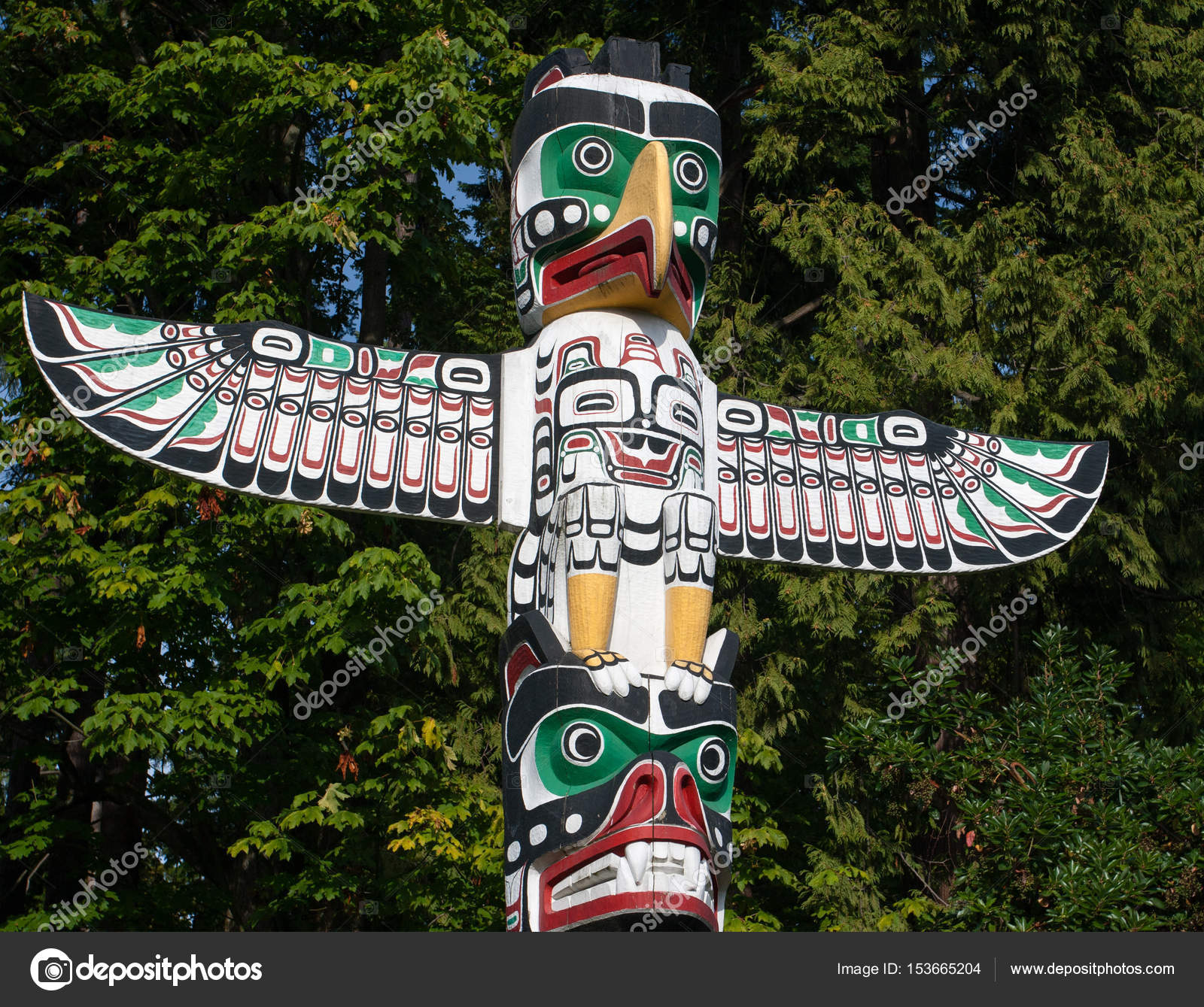 Totem pole is the cultural heritage of first nation people. — Stock ...
