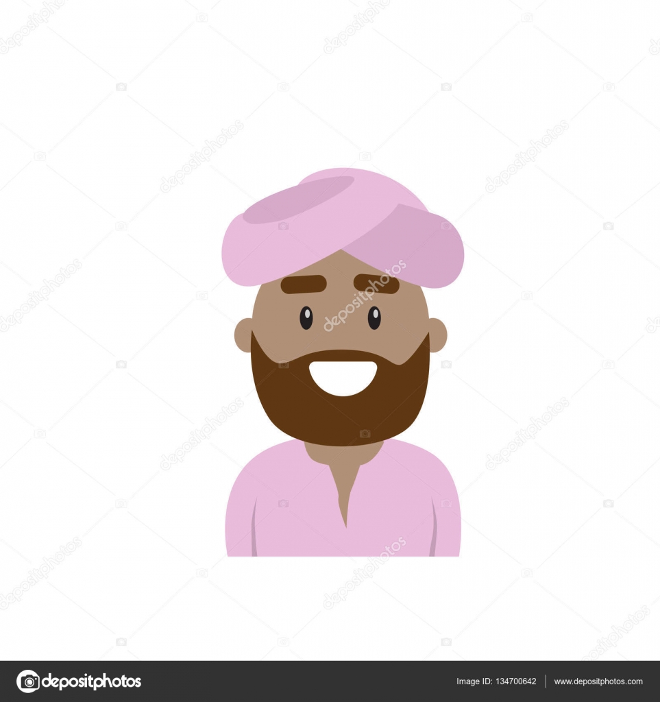 Arab Profile Icon Male Avatar Man, Muslim Cartoon Guy Portrait Stock ...