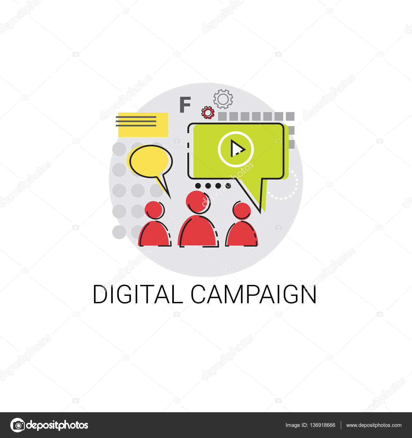 Digital Campaign Content Marketing Icon Stock Vector Image by ©mast3r ...