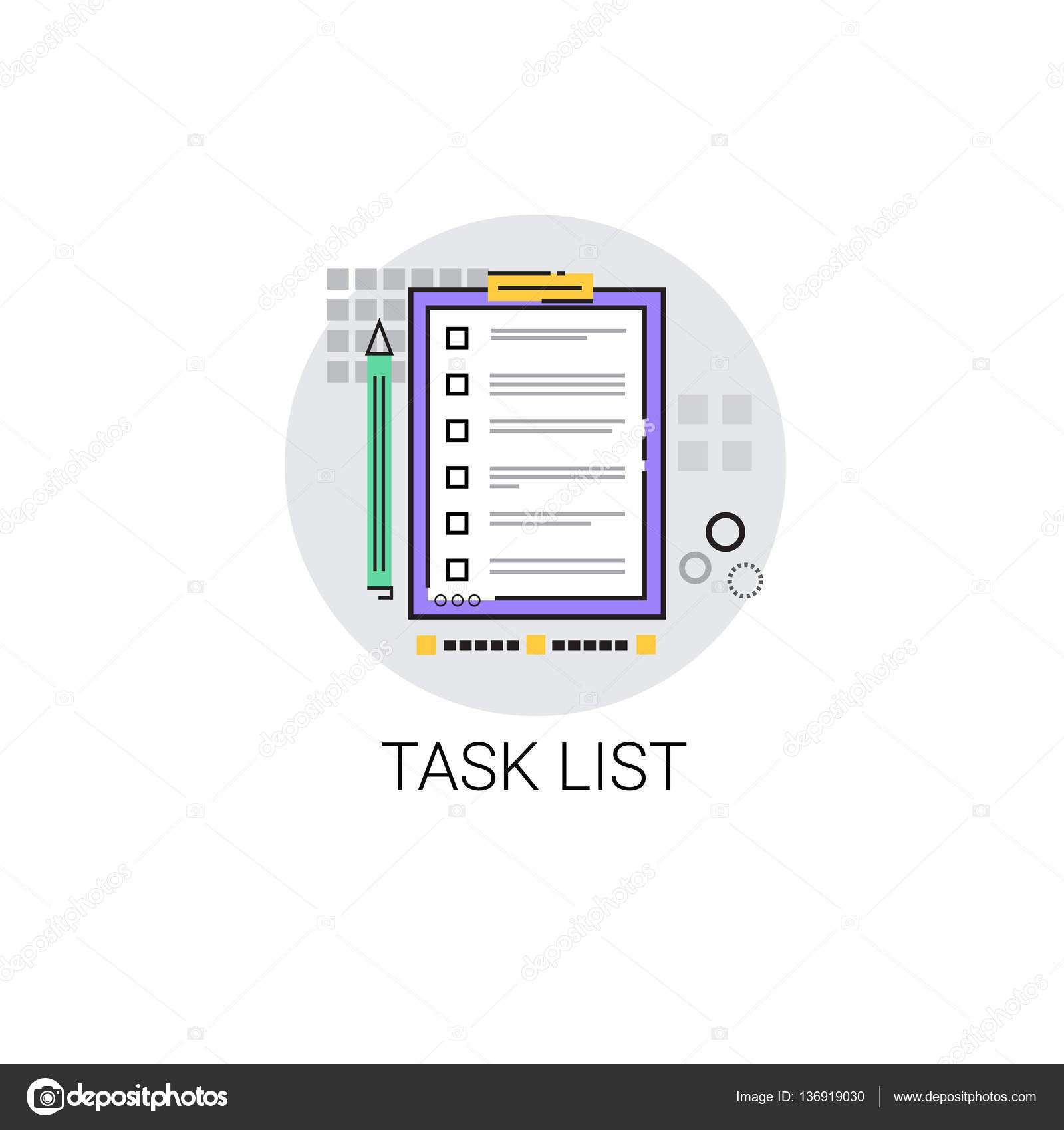 Lista de verificación de tareas Documento Icono Vector de Stock de ...