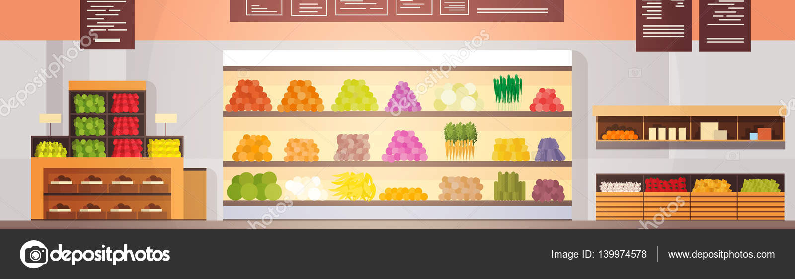 Big Shop Super Market Shopping Mall Interior Stock Vector by ©mast3r 139974578