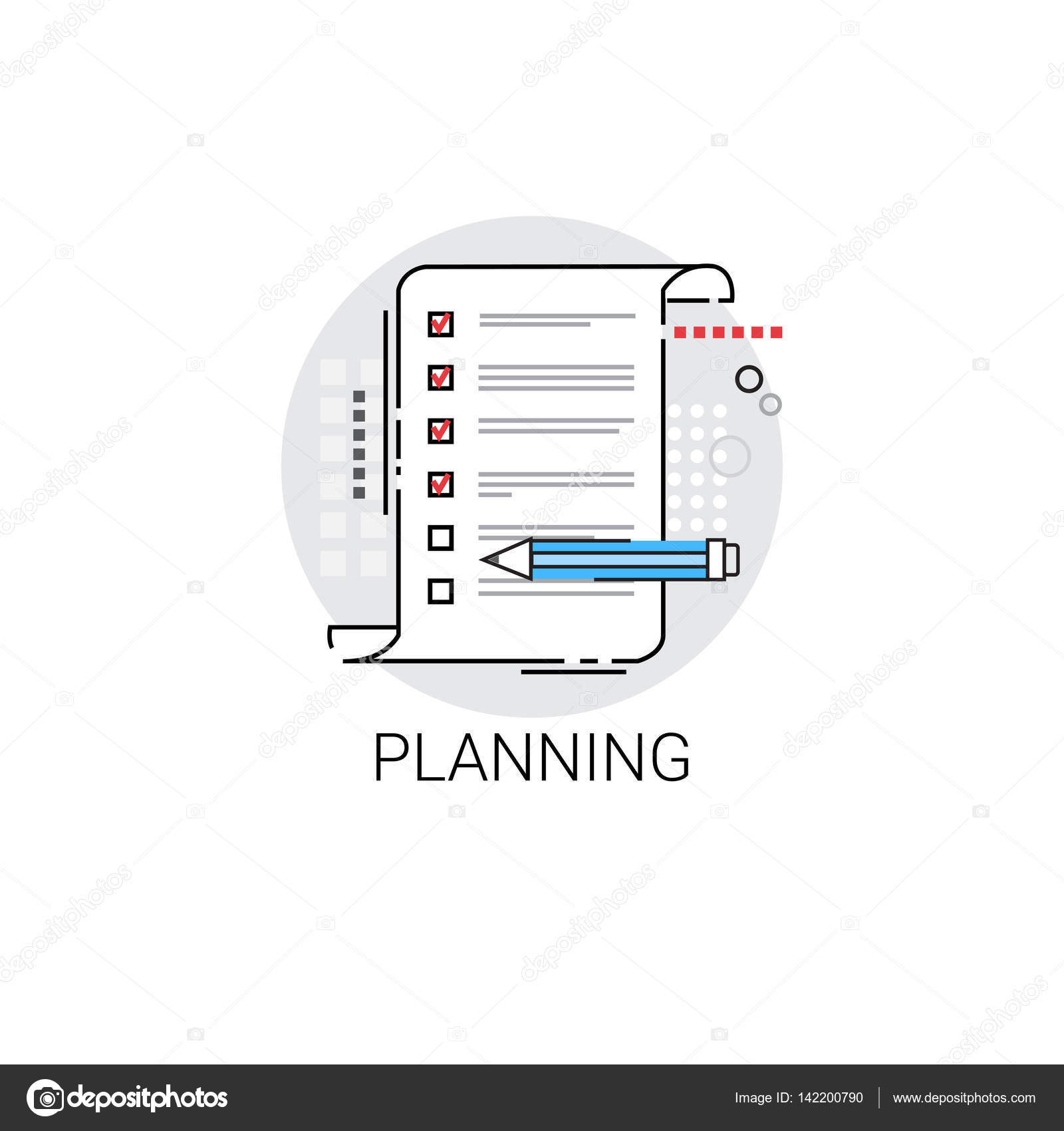 Process Planning Business Strategy Marketing Icon — Stock Vector ...