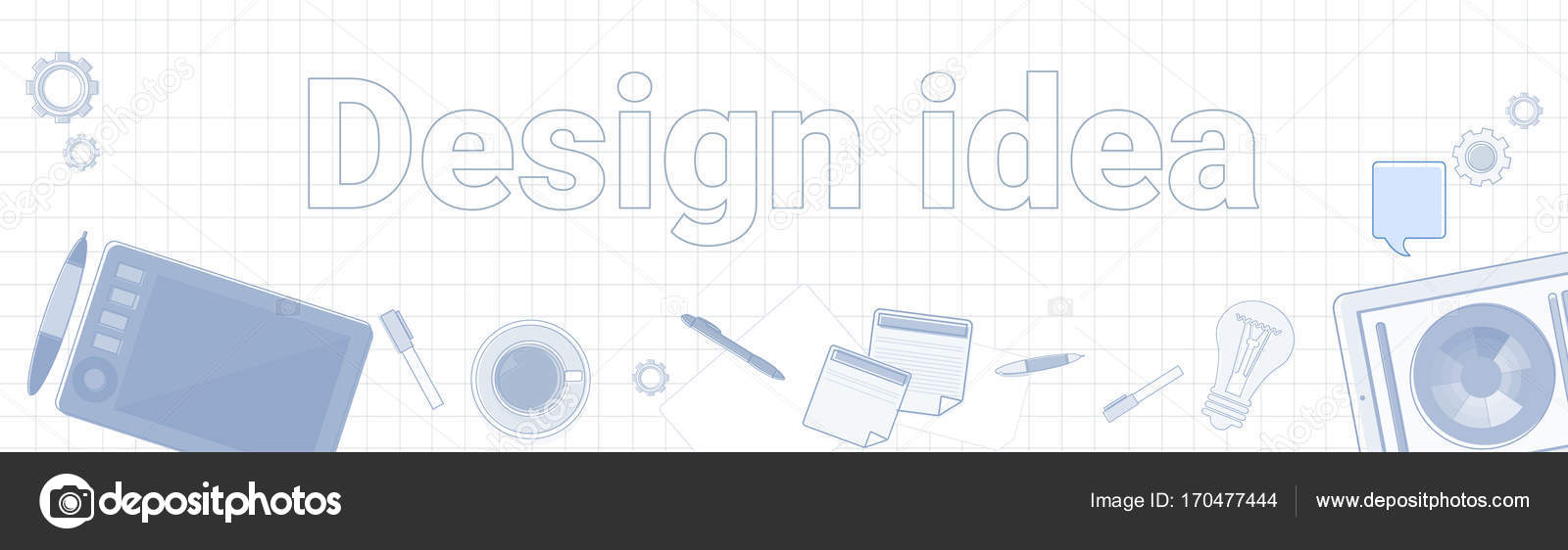 Design Idea Word On Squared Background Horizontal Banner Graphic ...