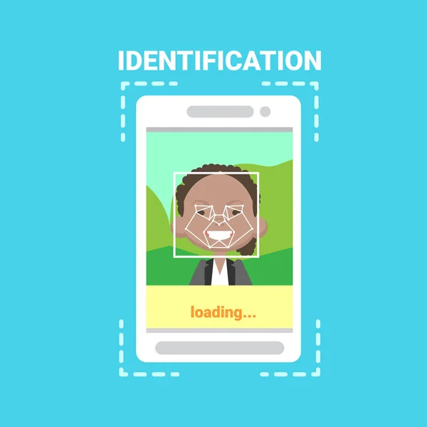 Smart Phone Loading Face Identification System Scanning African ...