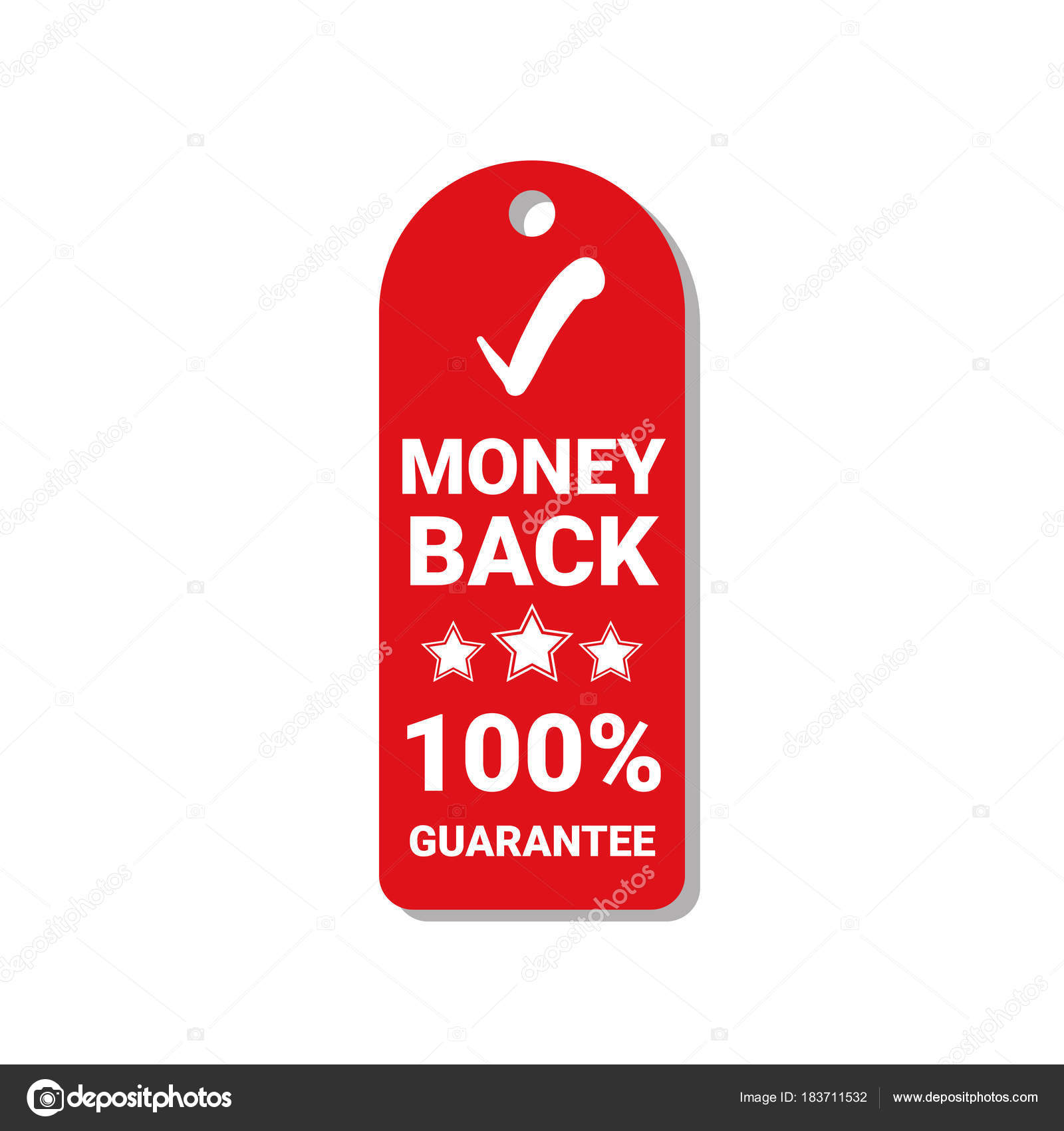 Red Tag Money Back Guarantee 100 Percents Label Isolated Stock Vector ...