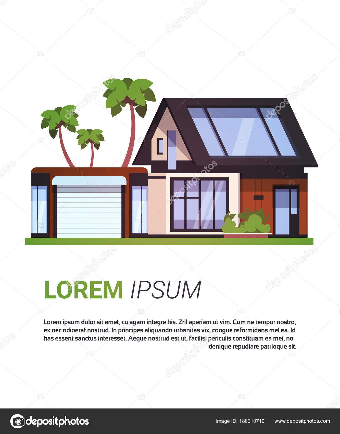 Modern House Real Estate Sign Home Building Design Isolated On ...