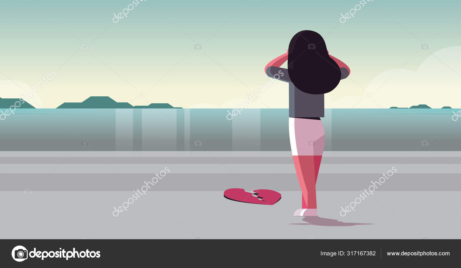 Heartbroken Sad Woman In Depression Holding Head Life Crisis Break Up