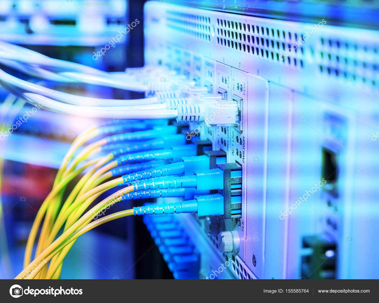 Optical Fibre Information Technology Equipment Data Center — Stock ...