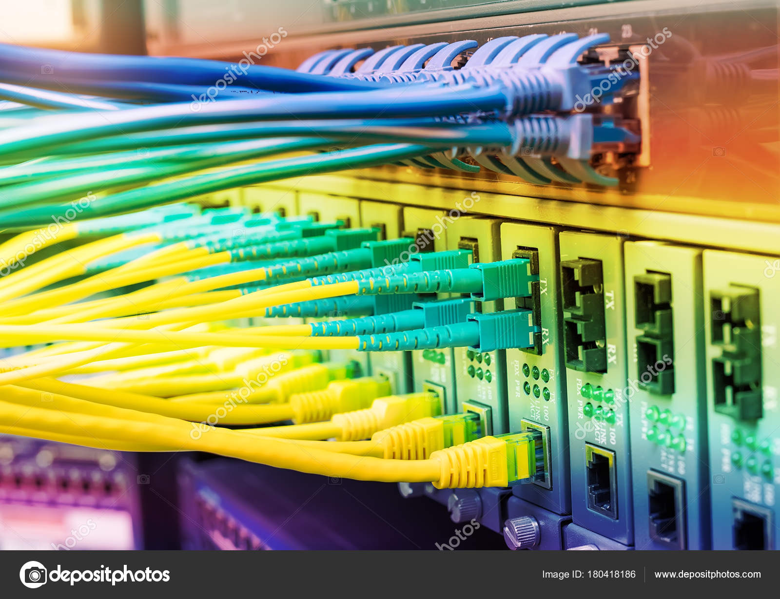 Optical Fibre Information Technology Equipment Data Center — Stock ...