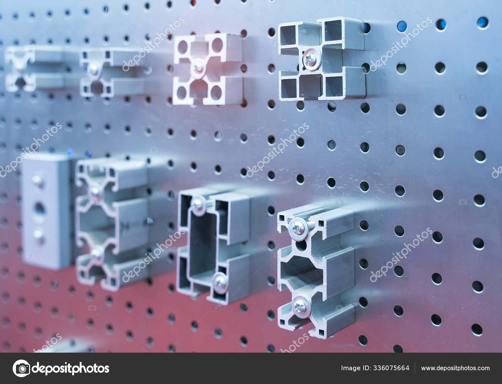 Cross sections of extruded aluminium or aluminum channels for us Stock ...