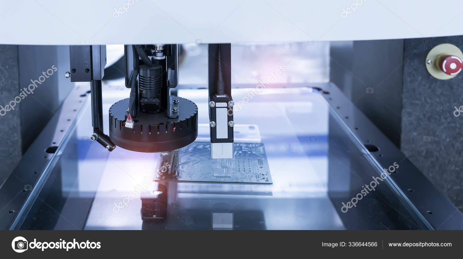 Vision Measuring Instrument Inspecting Pcb Circuit Board Stock Photo by ...