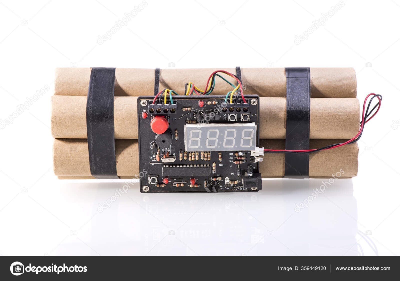 Dynamit Stop Watch Detonator White Background — Stock Photo © firefox ...