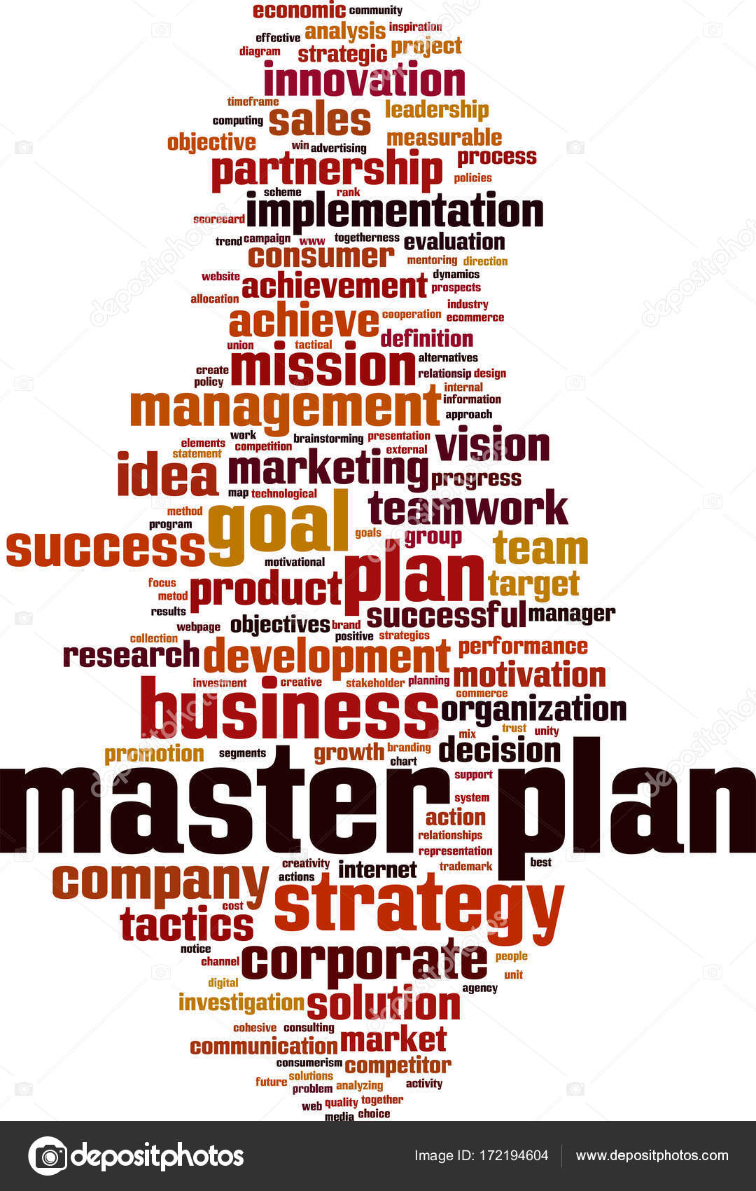 Master plan word cloud Vektor Stok oleh ©Boris15 172194604