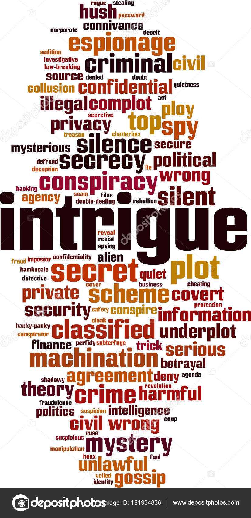 Intrigue Word Cloud Concept Vector Illustration Stock Vector by ...