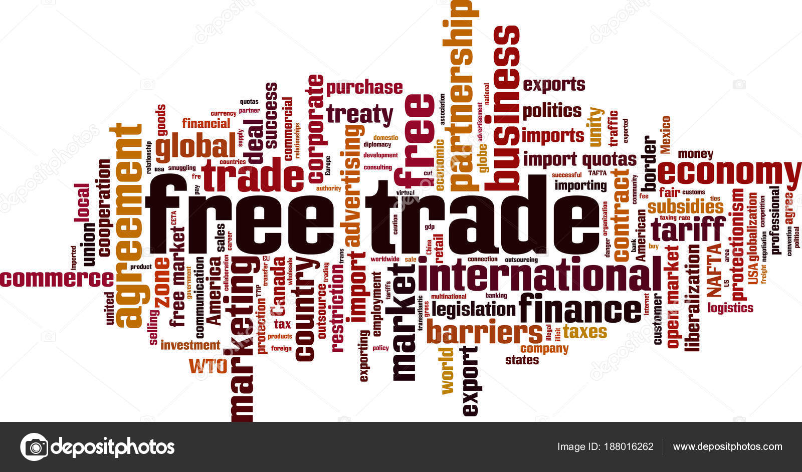 Free Trade Word Cloud Concept Vector Illustration Stock Vector by ...