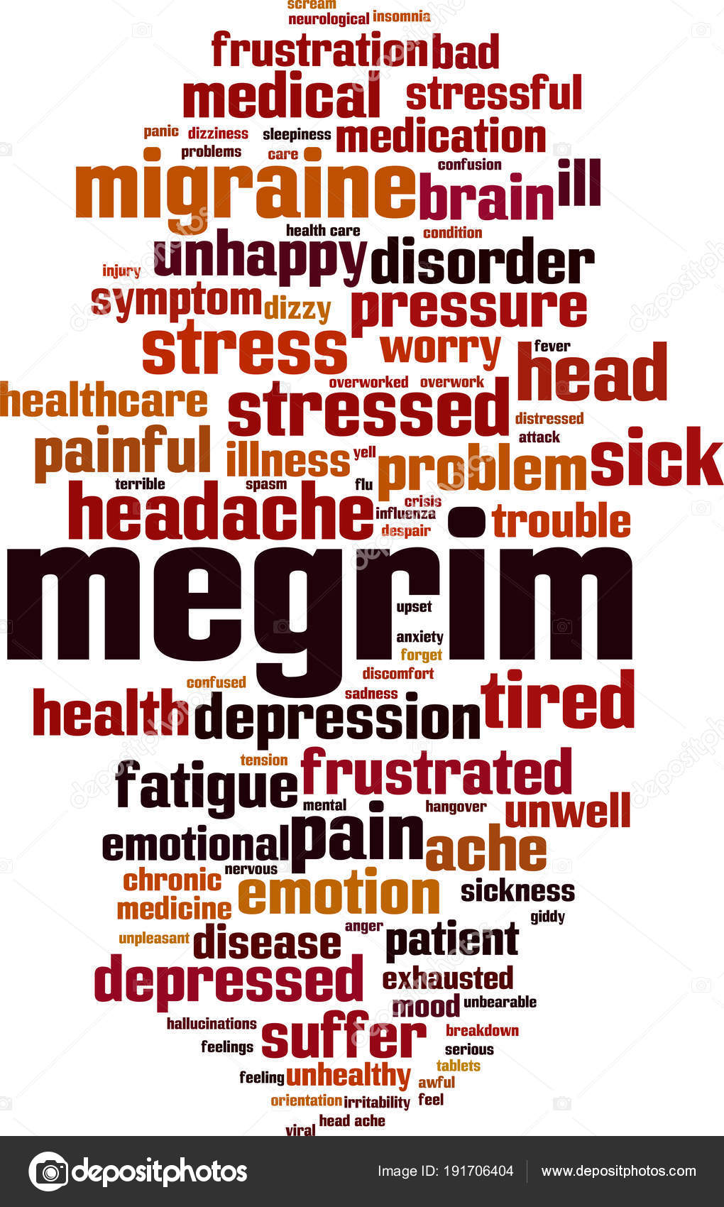 Megrim Word Cloud Concept Vector Illustration Stock Vector Image by ...