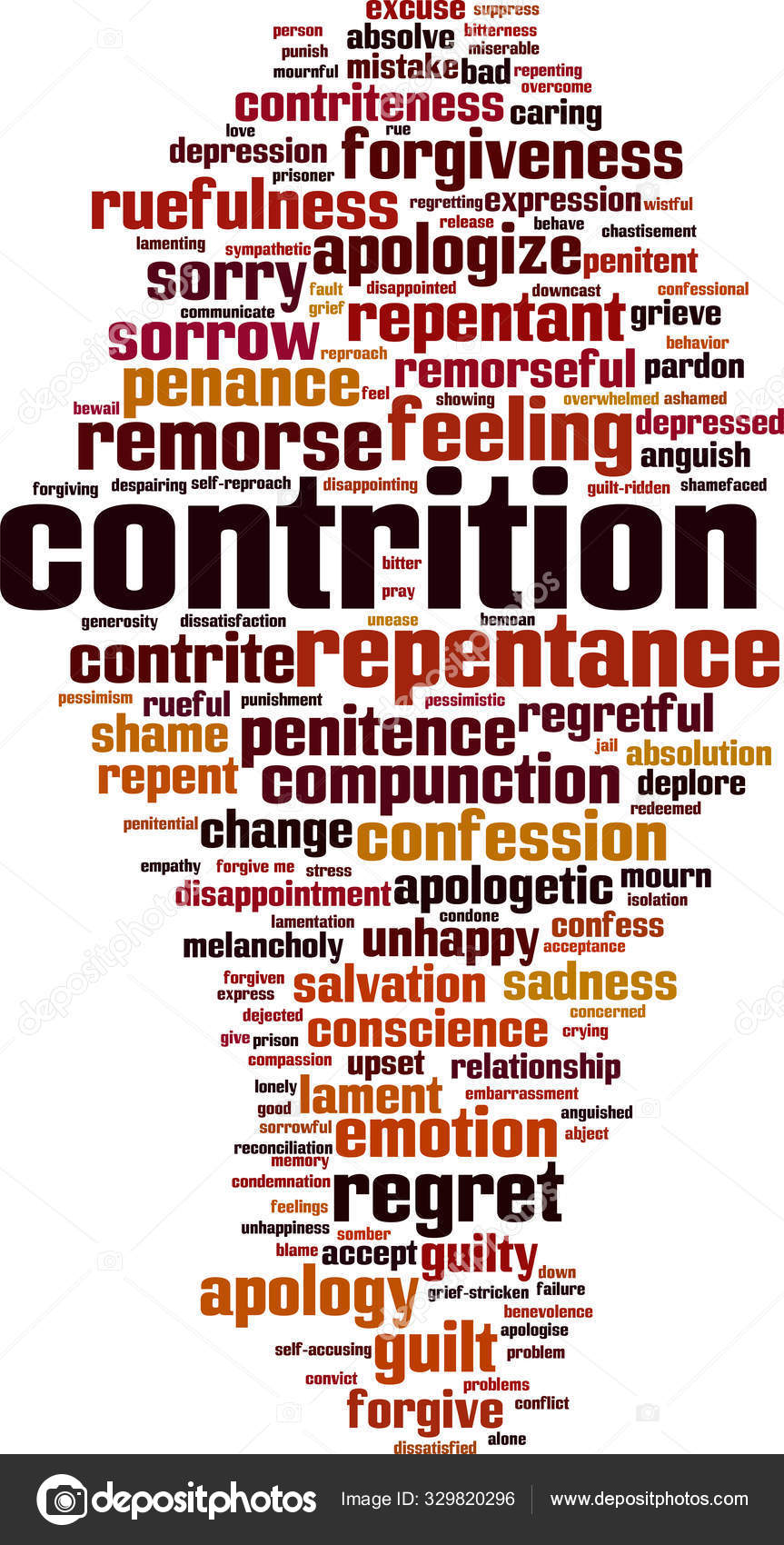 Contrition Word Cloud Concept Collage Made Words Contrition Vector ...