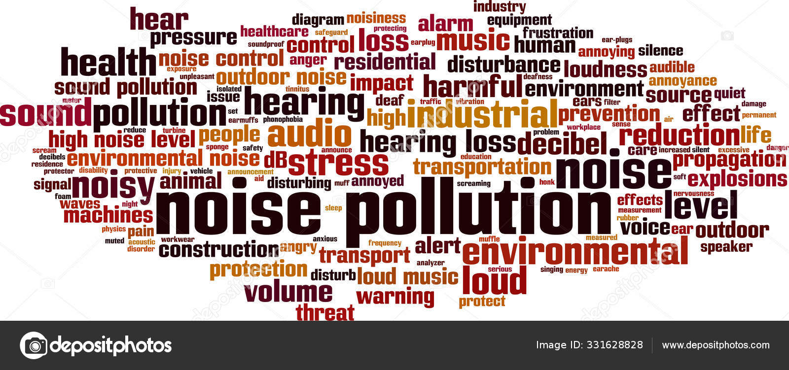 Noise Pollution Cloud Concept Collage Made Words Noise Pollution Vector