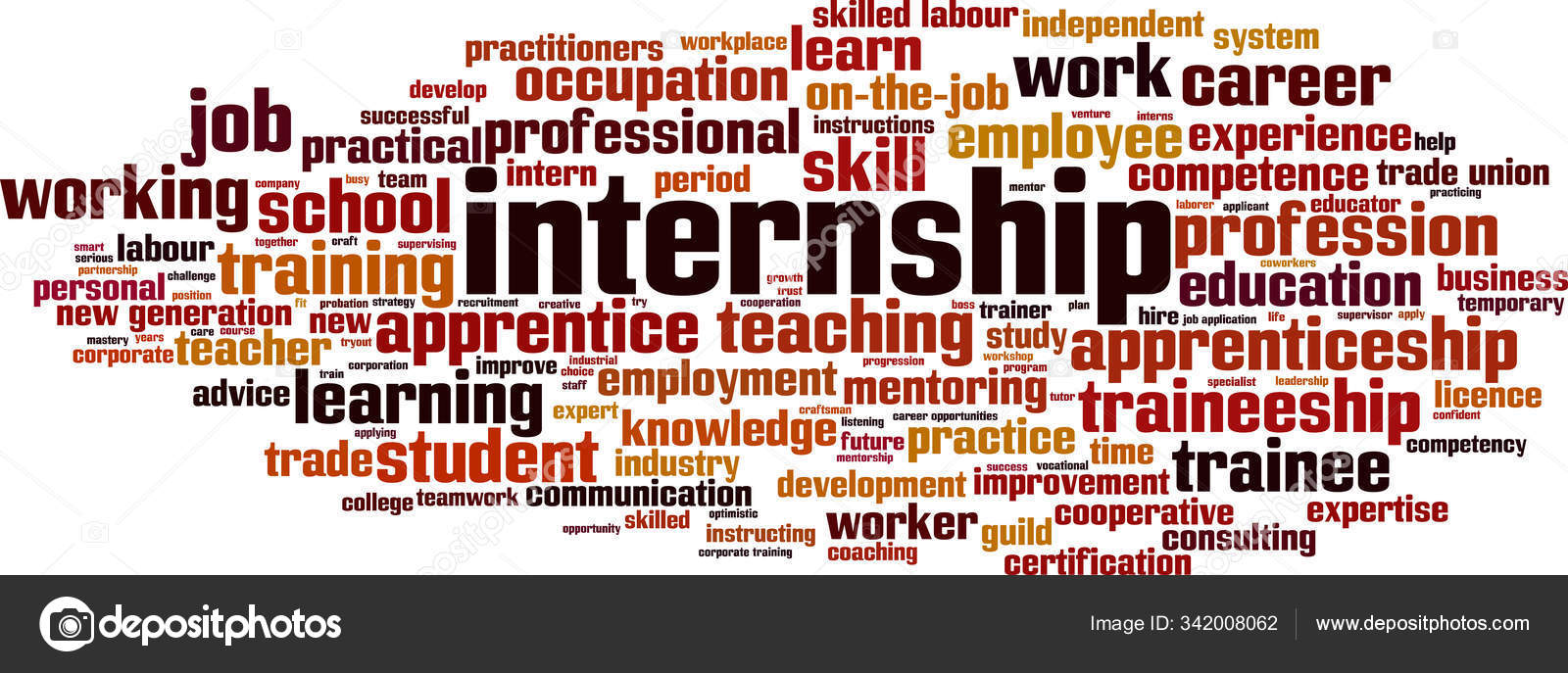 Internship Word Cloud Concept Collage Made Words Internship Vector ...