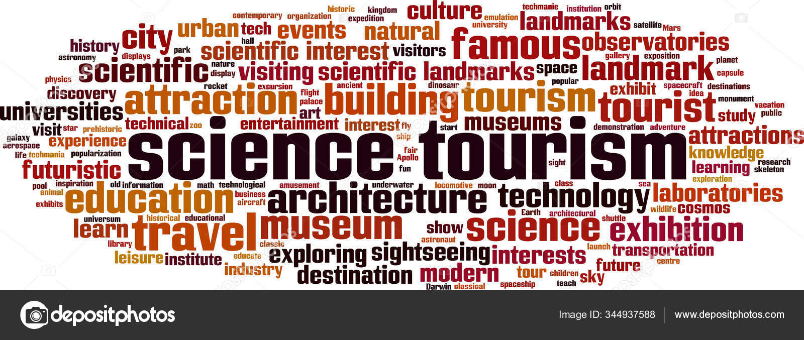 Science Tourism Word Cloud Concept Collage Made Words Science Tourism ...