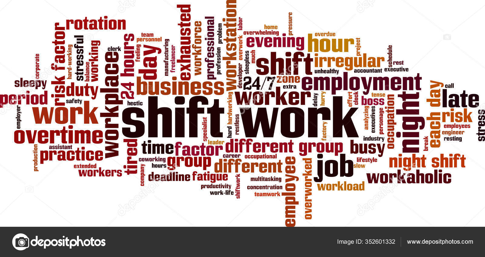 Shift Work Word Cloud Concept Collage Made Words Shift Work Stock ...