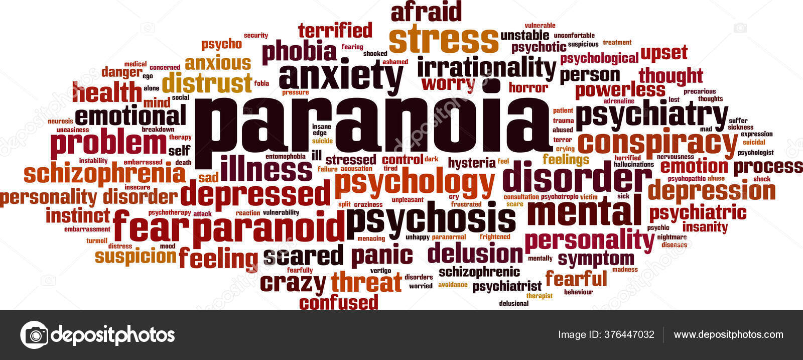 Paranoia Word Cloud Concept Collage Made Words Paranoia Vector ...