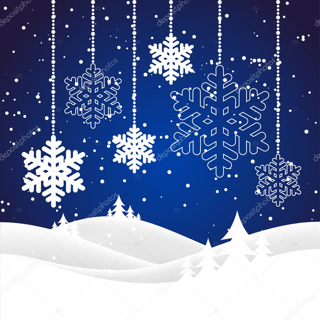 Christmas snowy landscape Stock Vector by ©Nataly-Nete 128306598