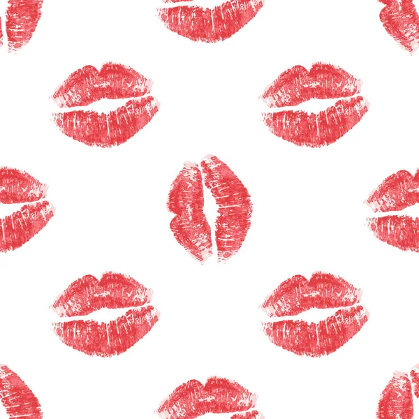 Kiss print seamless pattern. Girls kisses, lipstick prints and kissing women lips vector ...