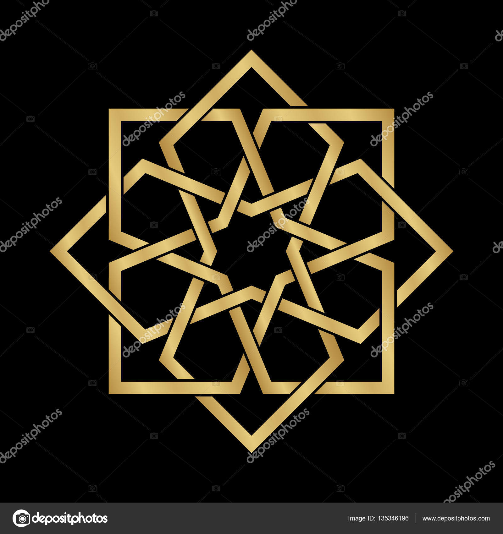 Gold Arabesque Ornament Stock Vector by ©Nataly-Nete 135346196