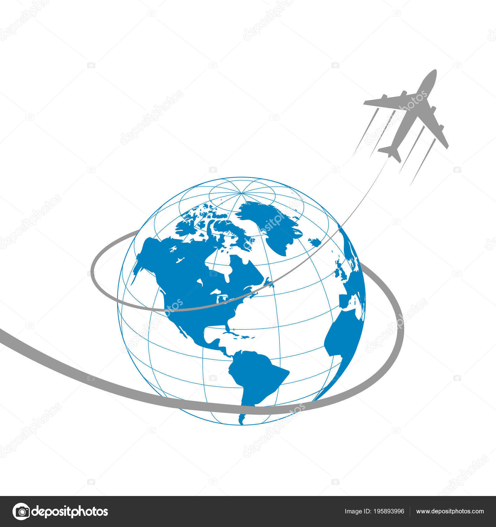 Plane and globe Stock Vector by ©Nataly-Nete 195893996