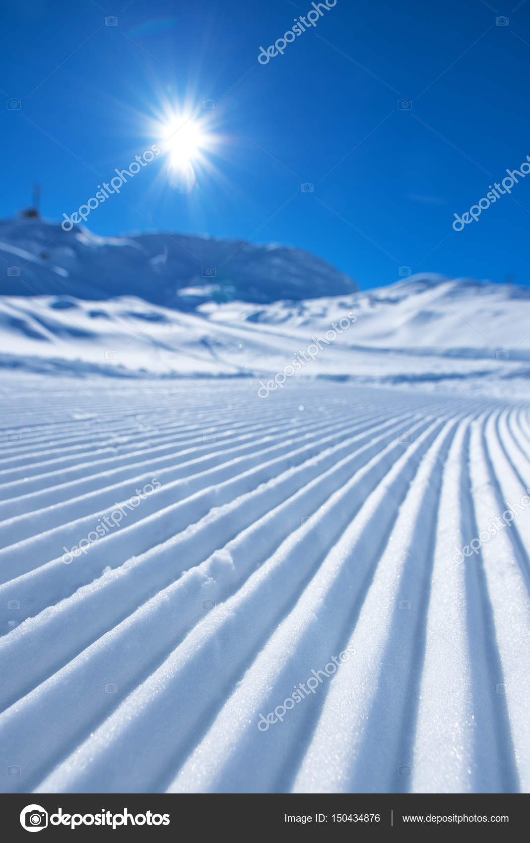 Snow path ski track surface Stock Photo by ©stevanovicigor 150434876